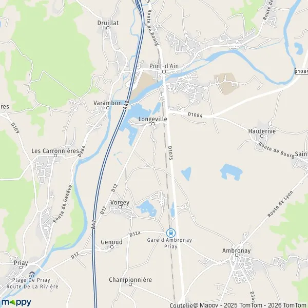 Plan Chez Barre : carte de Chez Barre, 01500 Ambronay et infos pratiques