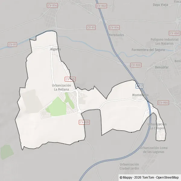 La carte pour la ville de 03012-03187 Algorfa