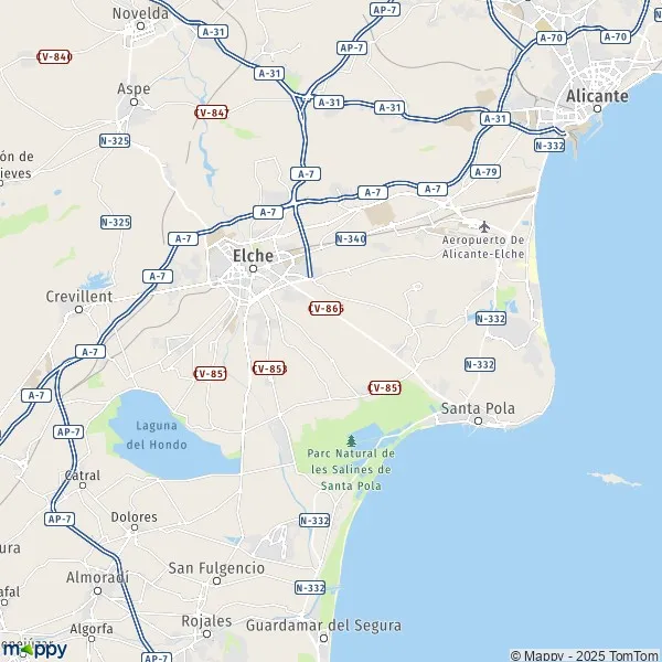 Plan Elche : carte de Elche (03071) et infos pratiques