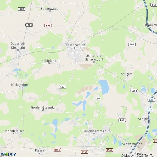 Plan Finsterwalde : carte de Finsterwalde (03238) et infos pratiques