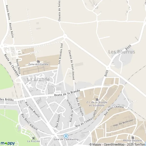 Plan La Brande : carte de La Brande, 03600 Malicorne et infos pratiques