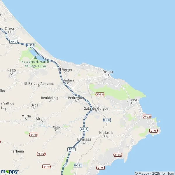 Plan Dénia : carte de Dénia (03700) et infos pratiques