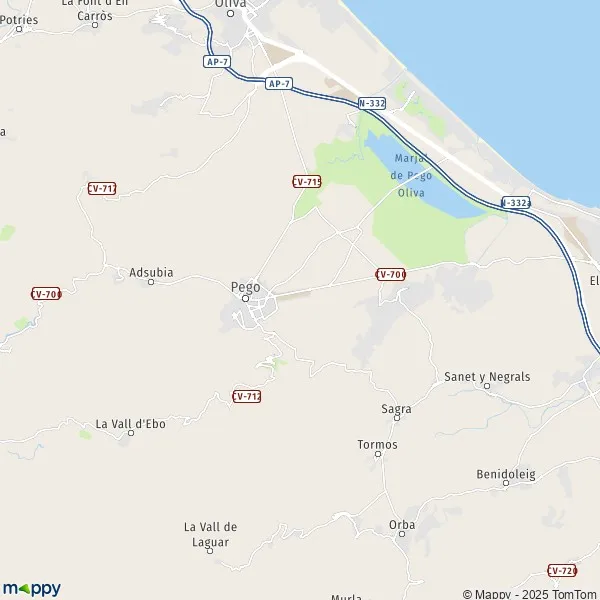 Plan Pego : carte de Pego (03770) et infos pratiques