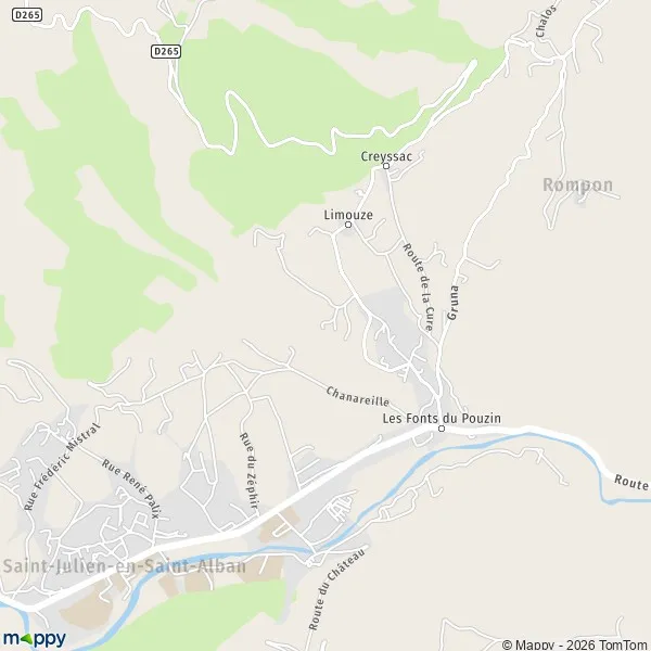 Plan Les Communes : carte de Les Communes, 07250-07800 Rompon et infos ...