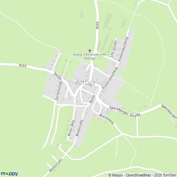 Plan Pottiga : carte de Pottiga, 07366 Rosenthal am Rennsteig et infos ...