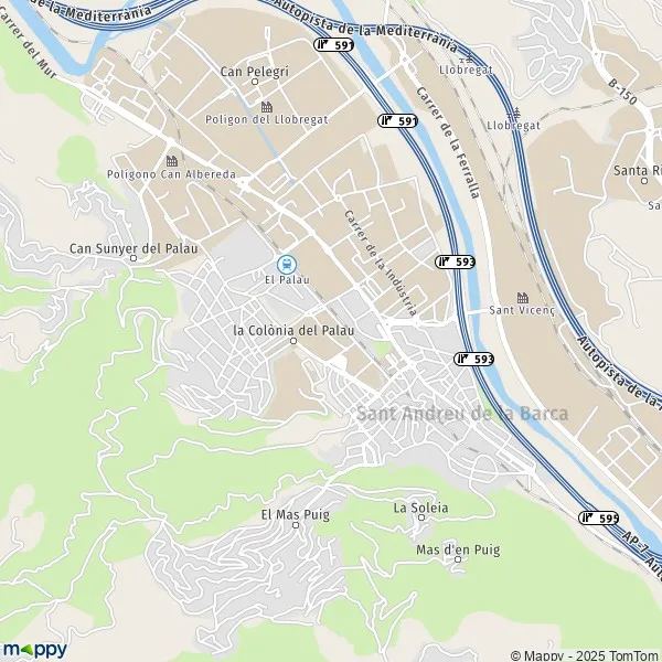 Plan Sant Andreu de la Barca : carte de Sant Andreu de la Barca (08740 ...