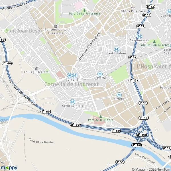Plan Cornellà de Llobregat : carte de Cornellà de Llobregat (08901) et ...