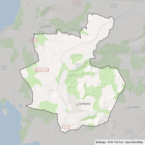 La carte pour la ville de Carbonia 09013