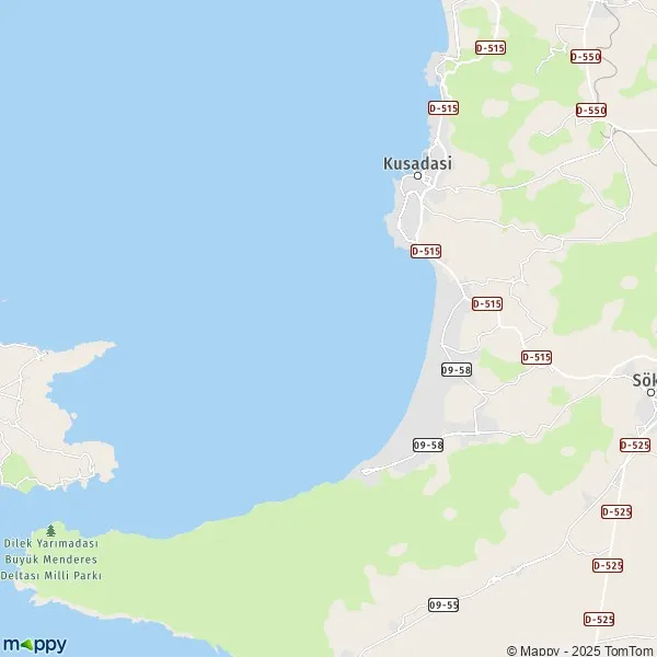 Plan Kusadasi : carte de Kusadasi (09400) et infos pratiques