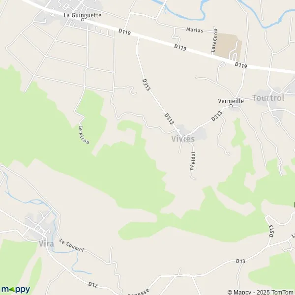 Plan Viviès : carte de Viviès (09500) et infos pratiques