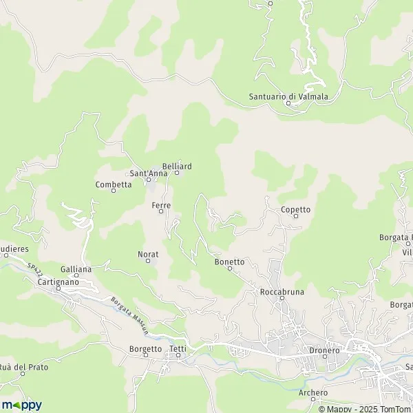 Plan Roccabruna : carte de Roccabruna (12020) et infos pratiques