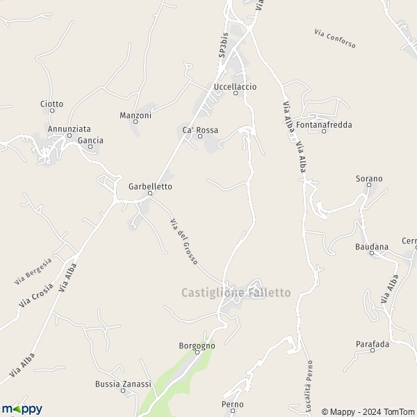 Plan Castiglione Falletto : carte de Castiglione Falletto (12060) et ...