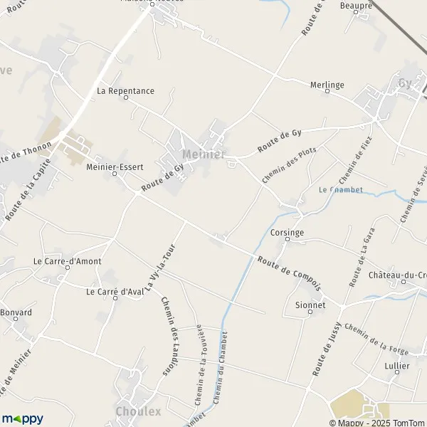 Plan Meinier : carte de Meinier (1244) et infos pratiques