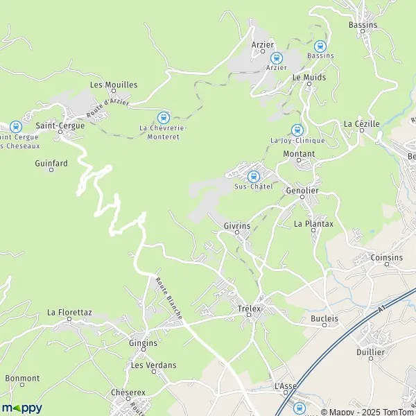 Plan Givrins : carte de Givrins (1271) et infos pratiques