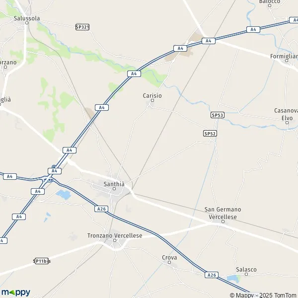 Plan Santhià : carte de Santhià (13048) et infos pratiques