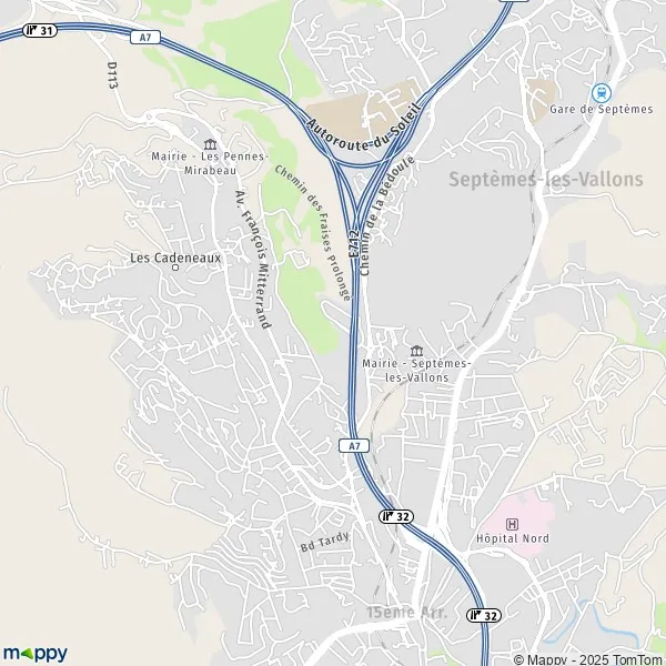 Plan Z.A. La Haute Bédoule : carte de Z.A. La Haute Bédoule, 13240 ...