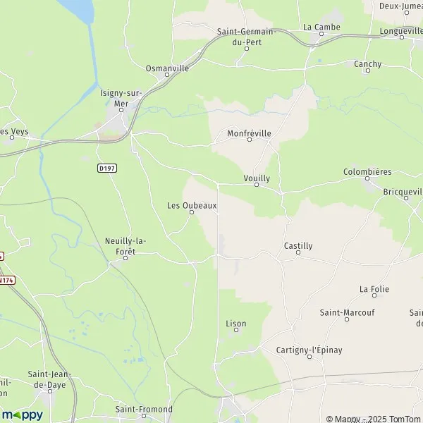 Plan Z.A. Isypôle : carte de Z.A. Isypôle, 14230-14330 Isigny-sur-Mer ...