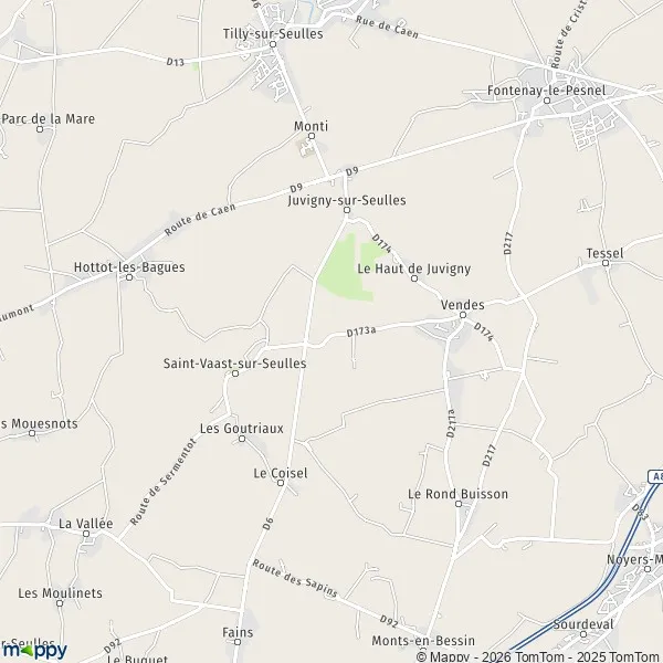 Plan Le Rhône : carte de Le Rhône, 14250 Vendes et infos pratiques