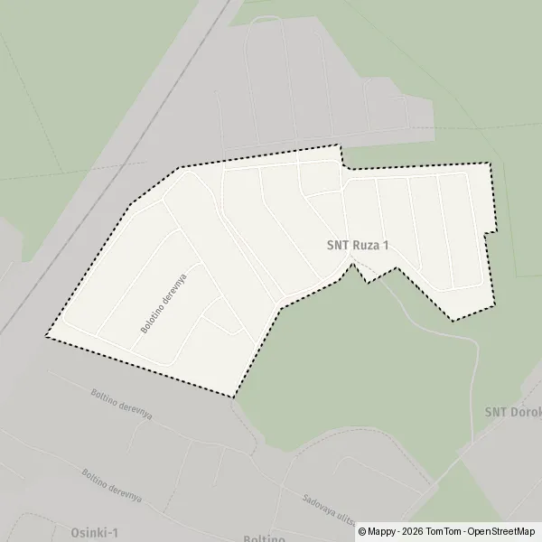 Plan SNT Ruza 1 : carte de SNT Ruza 1, 143086 Odintsovo et infos pratiques