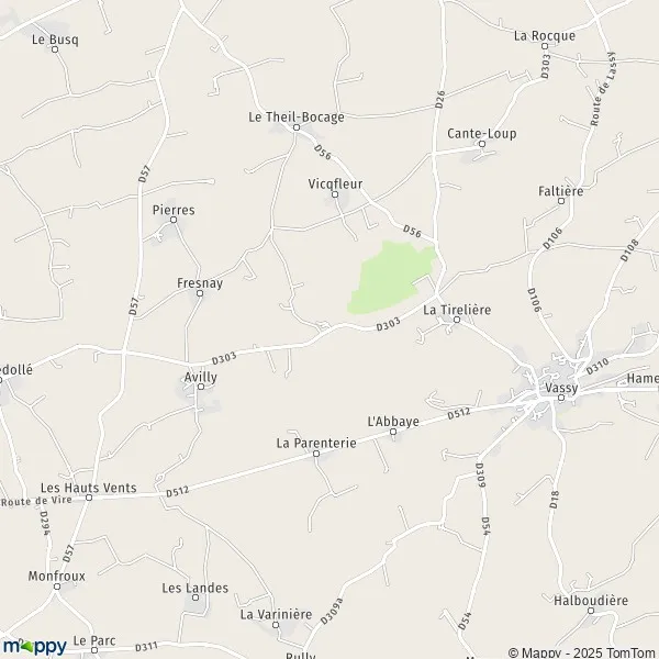 Plan Le Château de Vassy : carte de Le Château de Vassy (14350) et ...