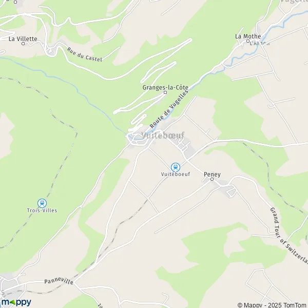 Plan Vuiteboeuf : carte de Vuiteboeuf (1443) et infos pratiques