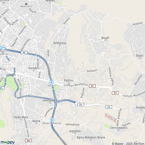 Plan Pallini : carte de Pallini (152 36) et infos pratiques