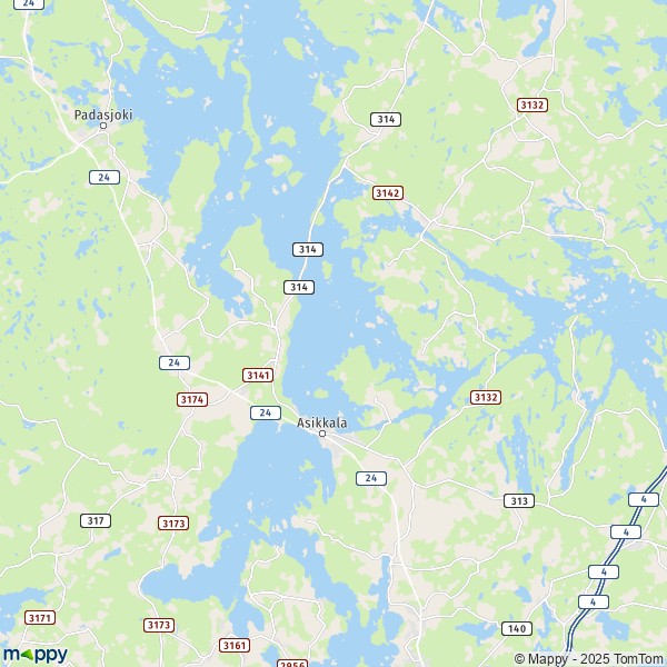 Plan Asikkala : carte de Asikkala (15460) et infos pratiques
