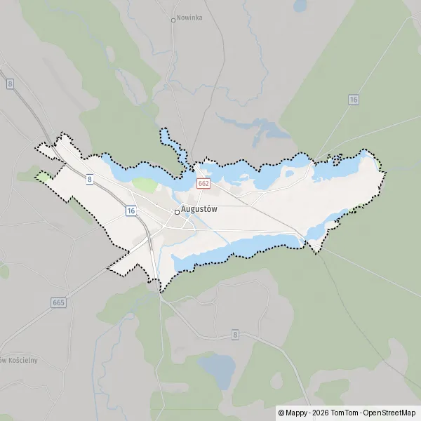 Plan Augustów : carte de Augustów (16-300) et infos pratiques