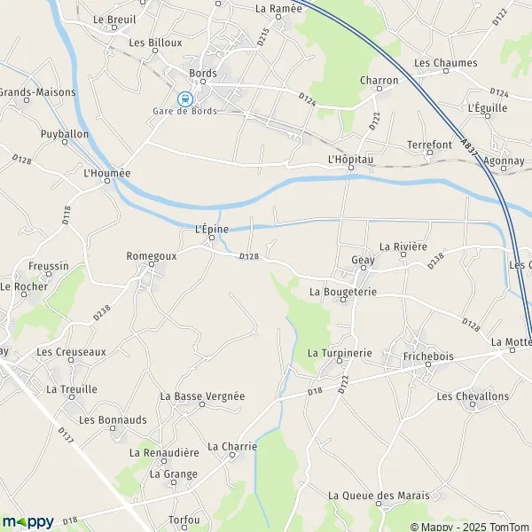 Plan Moulin de Billoteau : carte de Moulin de Billoteau, 17250 Geay et ...