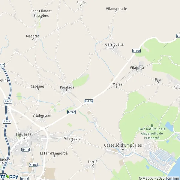 Plan Peralada : carte de Peralada (17491) et infos pratiques