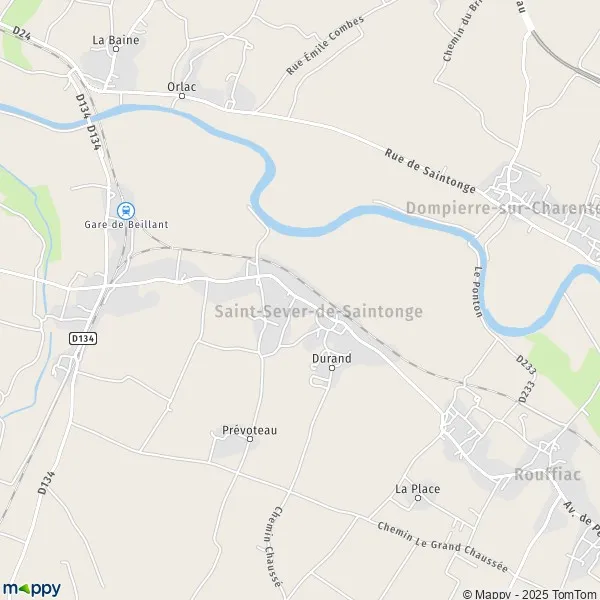 Plan Le Grand Village : carte de Le Grand Village, 17800 Saint-Sever-de ...