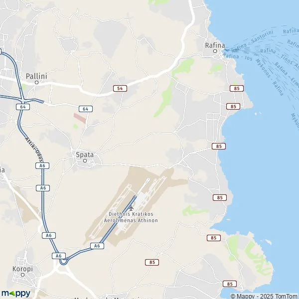 Plan Spata-Artemida : carte de Spata-Artemida (190 02) et infos pratiques