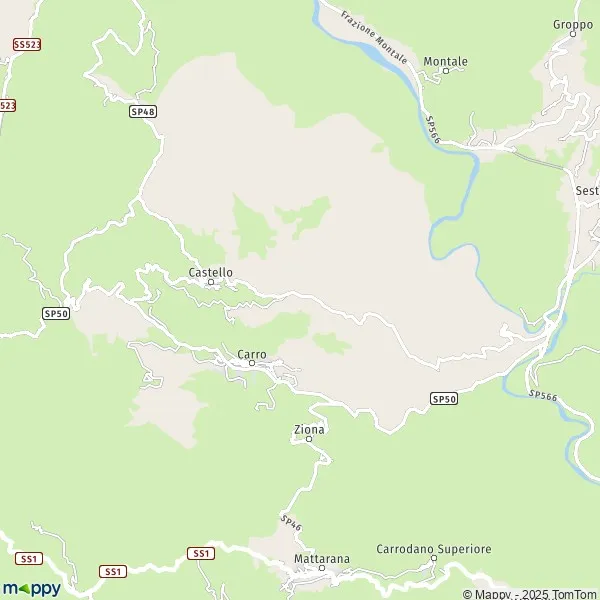 Plan Carro : carte de Carro (19012) et infos pratiques