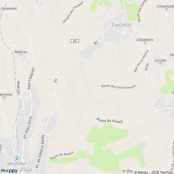 Plan Murat : carte de Murat, 19130 Voutezac et infos pratiques