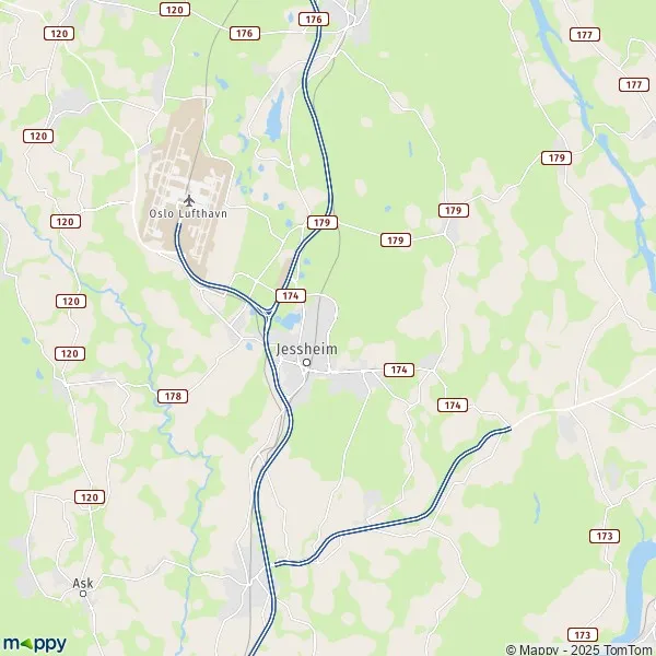 Plan Ullensaker : carte de Ullensaker (1929) et infos pratiques