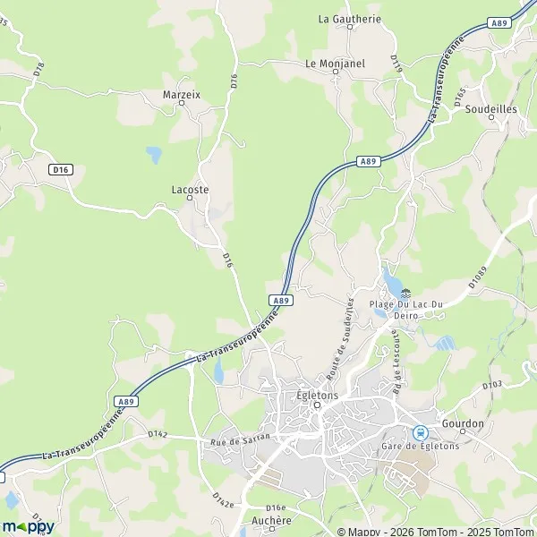 Plan Gare de Égletons : carte de Gare de Égletons, 19300 Égletons et ...