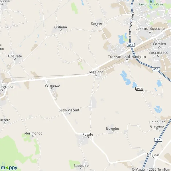 Plan Gaggiano : carte de Gaggiano (20083) et infos pratiques