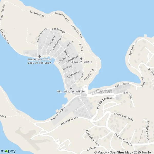 Plan Cavtat : carte de Cavtat (20210) et infos pratiques