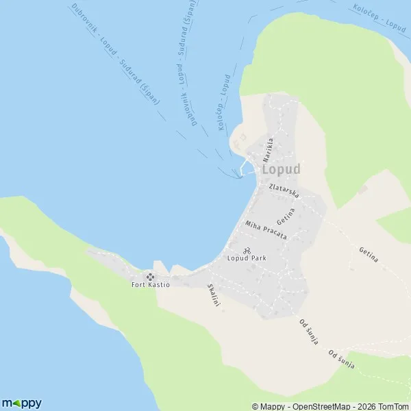 Plan Lopud : carte de Lopud, 20222 Dubrovnik et infos pratiques