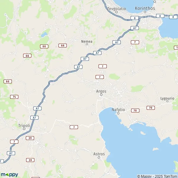 Plan Argos-Mykines : carte de Argos-Mykines (205 00) et infos pratiques
