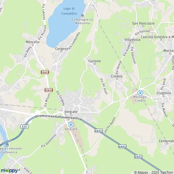 Plan Vergiate : carte de Vergiate (21029) et infos pratiques