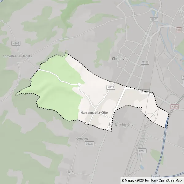 Plan Marsannay-la-Côte : carte de Marsannay-la-Côte (21160) et infos ...