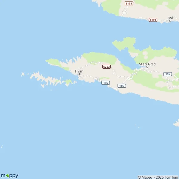 Plan Hvar : carte de Hvar (21450) et infos pratiques
