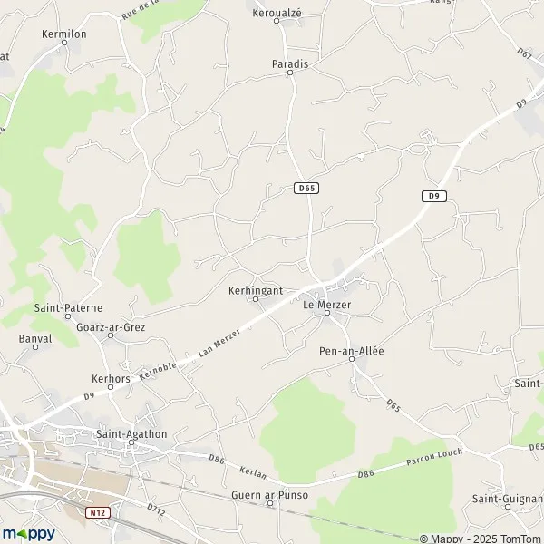 Plan Le Merzer : carte de Le Merzer (22200) et infos pratiques