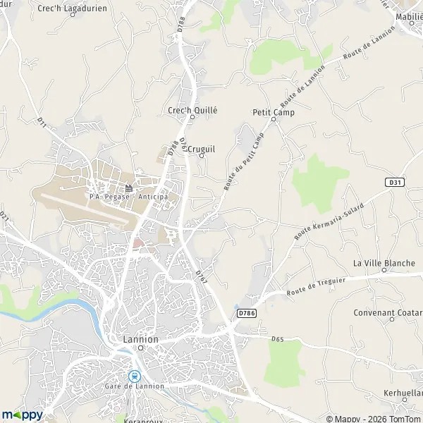 Plan Le Lann : carte de Le Lann, 22300 Lannion et infos pratiques