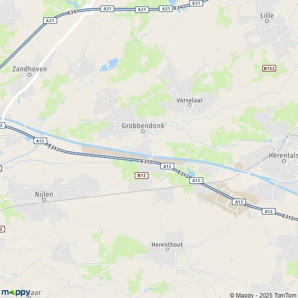 Plan Grobbendonk : carte de Grobbendonk (2280) et infos pratiques