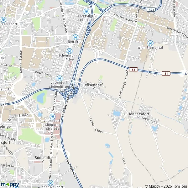 Plan Vösendorf : carte de Vösendorf (2331) et infos pratiques