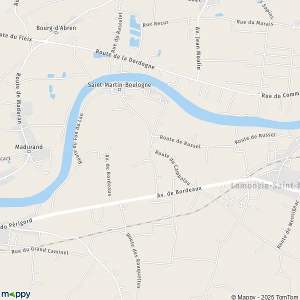 Plan La Brande : carte de La Brande, 24680 Lamonzie-Saint-Martin et ...