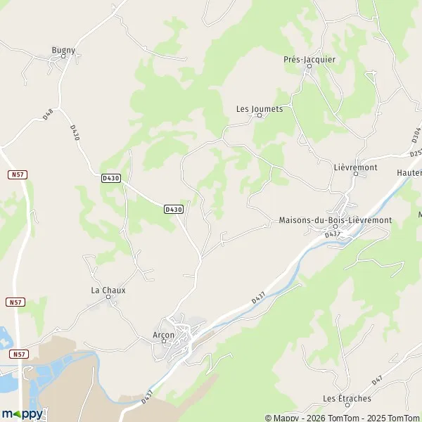 Plan Les Grands Plans : carte de Les Grands Plans, 25300 Arçon et infos ...