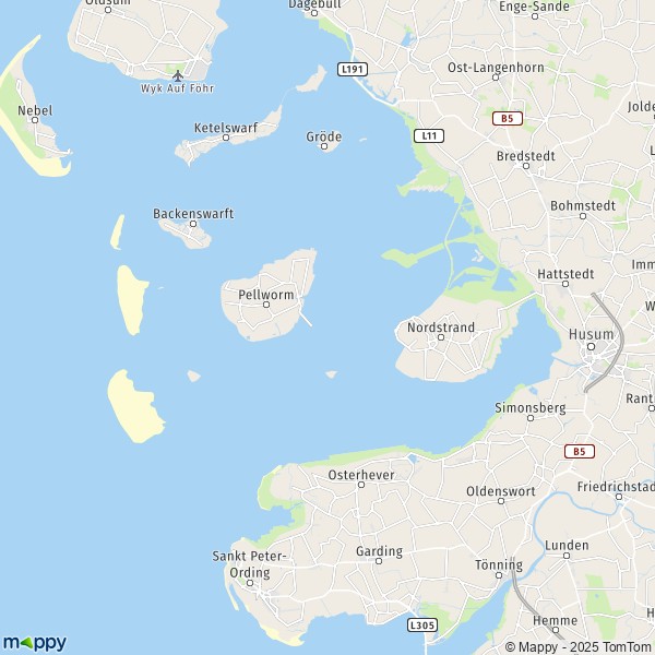 Plan Nordstrand : carte de Nordstrand (25821) et infos pratiques